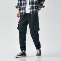 China Men'S Casual Outdoor Elastic High Waisted Baggy Workout Pants With Pockets Solid Color for sale
