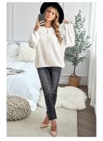 China White Women'S Pullover Sweaters Long Sleeve Crewneck Knitted Soild Top for sale