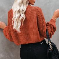 China White Women'S Pullover Sweaters Long Sleeve Crewneck Knitted Soild Top for sale