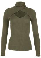 China Autumn Slim Fit Sexy High Collar Long Sleeve Threaded Top Fashion Pure Color for sale