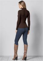 China Autumn Slim Fit Sexy High Collar Long Sleeve Threaded Top Fashion Pure Color for sale
