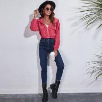 China Custom Clothing Factory China Women'S 100% Polyester S-XL Loose Drop Shoulder Long - Sleeved Short Coat for sale