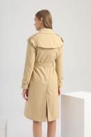 China OEM Women'S Classic Double Breasted Mid -  Long Cotton Coat With Belt S-3XL for sale