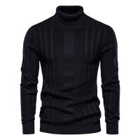 China Streetwear Clothing Men'S Turtleneck Sweater Casual Knit Basic Shirt Pure Color Pullover for sale