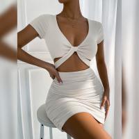 China Women'S Short Sleeve Summer Sexy V - Neck Waistless Bag Hip Dress for sale