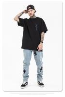 China Streetwear Clothing Fashion Men'S Summer Loose Short Sleeve Cotton T Shirt With Printing for sale