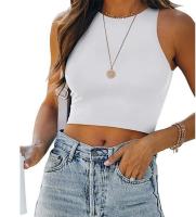 China Low Moq Manufacturer Women'S High Waist Sleeveless Crew Neck Racer Top S-XL 100% Cotton for sale