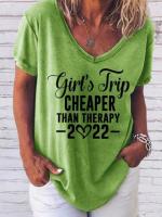 China Small Business Ladies Stylish Tops Women'S Summer Print Short Sleeve V Neck T Shirt for sale