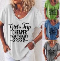 China Small Business Ladies Stylish Tops Women'S Summer Print Short Sleeve V Neck T Shirt for sale