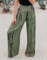 China Small Batch Clothing Manufacturers Fashion Elastic High Waist Pocket Wide Leg Pants Casual Pants for sale