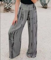 China Small Batch Clothing Manufacturers Fashion Elastic High Waist Pocket Wide Leg Pants Casual Pants for sale