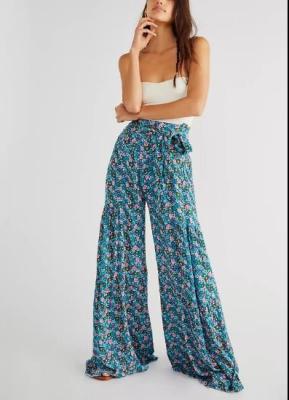 China Women'S Loose Casual Pants Beach Wide Leg Loose Printing Pants for sale