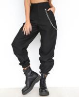 China Women'S Fashion Clothing Solid Color Sports Lounge Pants Wide Leg High Waist With Chains for sale