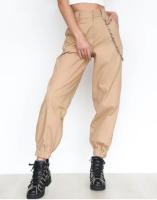 China Women'S Fashion Clothing Solid Color Sports Lounge Pants Wide Leg High Waist With Chains for sale