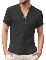 China Oem Apparel Men Short Sleeve Shirts Linen Button Down Beach Casual Summer Shirts for sale