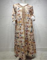 China Oem Clothing Manufacturer Women'S Muslim Dress Beaded Long Sleeve Loose Robe Dubai Abaya Dress for sale
