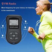 China Long Range 70~108MHz FM Digital Display Clock Mini Portable Stereo Radio with Earphone Plastic USB Powered for Gym for sale