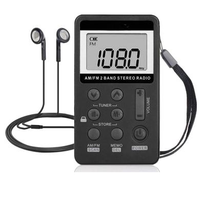 China Wholesale Mini FM Radio Long Battery Life Rechargeable Sleep Timer Digital Clock LCD Display 3.5MM Earphone Silver/Black for sale