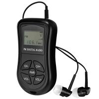 China Portable Mini FM Radio, Stereo LCD Digital Display Tuning Pocket Walkmen Transistor Conference Receiver with Earphone, for sale