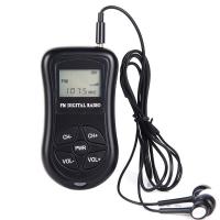 China Portable Mini FM Radio, Stereo LCD Digital Display Tuning Pocket Walkmen Transistor Conference Receiver with Earphone, for sale