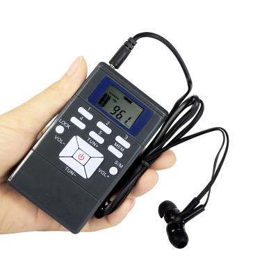 China Wholesale Hot Sale Mini Portable Pocket Radio Receiver White Radio With Earphone Radio Battery for Walk Gym Camping Digital Fm for sale