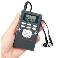 China High Quality Portable LCD Digital Display FM Radio Pocket Transistor Conference Receiver Long Battery Earphone Hot Sell Mini for sale