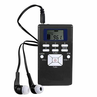 China Customizable Mini Portable Radio with Preset Channels and Earphone for Meetings Digital FM for sale