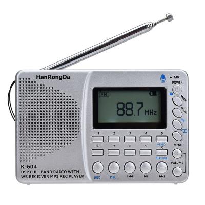 China Best Seller Silver Wireless Portable Radio Retro Design for Outdoor Use Multi-Band AM/FM & WB MP3 Player for sale