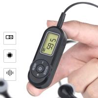 China Portable Mini FM Radio Digital Display FM Receiver Retro MP3 Player Style DSP With Headphones Lanyard for sale