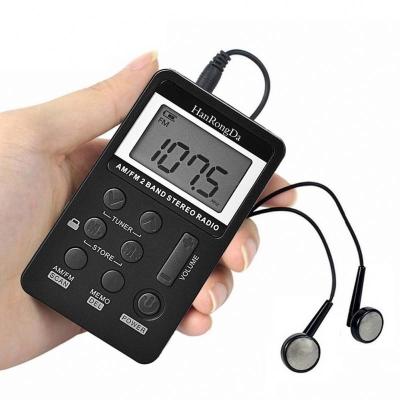 China Hot Selling Portable FM AM Two Band Radio with Rechargeable Stereo Earphone Pocket Size Fm Radio Products for Use with Speaker for sale