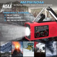 China Emergency Weather Radio 4000mAh NOAA Weather Alert Solar Charging Hand Crank USB Rechargeable AM/FM LED Flashlight for sale