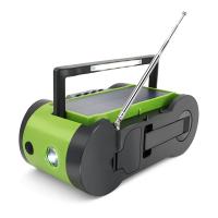 China OEM ODM 2024 Portable Solar Radio with Rechargeable Battery Waterproof Flashlight & AM/FM Plastic Material for sale