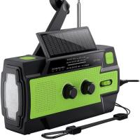 China Emergency Weather Radio NOAA/AM/FM Hand Crank 14800mWh Portable Power Bank USB/Solar/Crank Charging SOS Alarm Flashlight Cell for sale