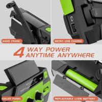 China Emergency Weather Radio NOAA/AM/FM Hand Crank 14800mWh Portable Power Bank USB/Solar/Crank Charging SOS Alarm Flashlight Cell for sale