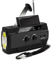 China Emergency Crank Weather Radio, 14800mwh Solar Crank, Portable AM/FM/NOAA, 3W Flashlight with 1 Mode and Reading Lamp for sale