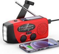 China Newest Solar Rechargeable Emergency Weather Band Dynamo Radio with Flashlight SOS 3 Band AM/FM Portable Radio for sale