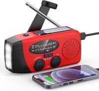 China Newest Portable Solar Panel Hand Crank Radio Dynamo Charger Emergency Weather Radio Flashlight 3 Band FM AM NOAA 2000mAh Battery for sale