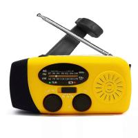 China Newest Portable Solar Panel Hand Crank Radio Dynamo Charger Emergency Weather Radio Flashlight 3 Band FM AM NOAA 2000mAh Battery for sale