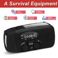 China Solar and Crank Emergency Radio with LED Flashlight and  7400 WAh - Am/FM/NOAA, USB Charging, Waterproof for Survival Purpose for sale
