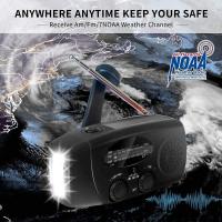 China Solar and Crank Emergency Radio with LED Flashlight and  7400 WAh - Am/FM/NOAA, USB Charging, Waterproof for Survival Purpose for sale