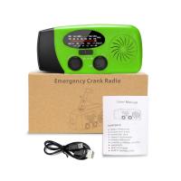China Solar Emergency Portable Weather Radio Hand Crank AM/FM/NOAA Internet Function Plastic Material Green Color for sale