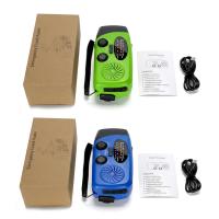 China Solar Emergency Portable Weather Radio Hand Crank AM/FM/NOAA Internet Function Plastic Material Green Color for sale