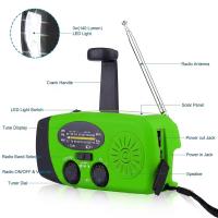 China Solar Emergency Portable Weather Radio Hand Crank AM/FM/NOAA Internet Function Plastic Material Green Color for sale