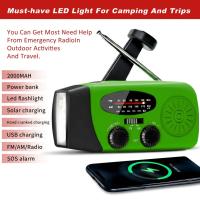 China Solar Emergency Portable Weather Radio Hand Crank AM/FM/NOAA Internet Function Plastic Material Green Color for sale