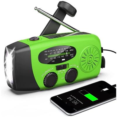 China mini 2000mah battery power bank solar hand-crank emergency portable radio with am fm wb noaa noodradio & SOS alarm flashlight for sale