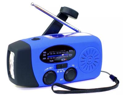 China OEM Mini Portable Hand-crank Emergency Solar Power Noodradio with SOS Alarm LED Flashlight AM/FM NOAA Radio for Outdoor for sale