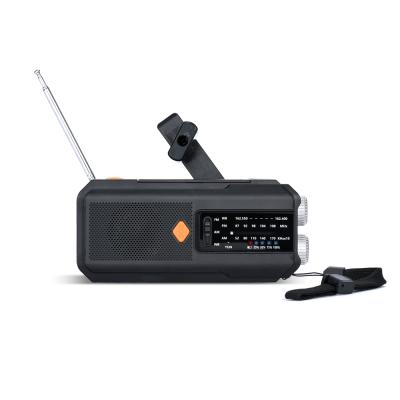 China China Factory's Hot Selling SOS Alarm Dynamo Radio 5000mAh AM FM WB Emergency Solar Hand Crank Flashlight Internet Radio for sale