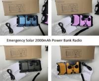 China FM/AM/NOAA Weather  Hand Crank  Solar Portable Mini Emergency Survival Radios with 3 LEDFlashlight 2000mah Battery USB Charger for sale