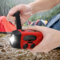 China Upgrade the Portable Rechargeable Emergency Solar Hand-crank Radio with 4000 Mah, FM, Phone Charger, LED Flashlight for sale