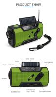 China High Quality Emergency Weather Radio AM FM NOAA SOS Solar  2000mAh Power Bank Cell Phone Power for sale